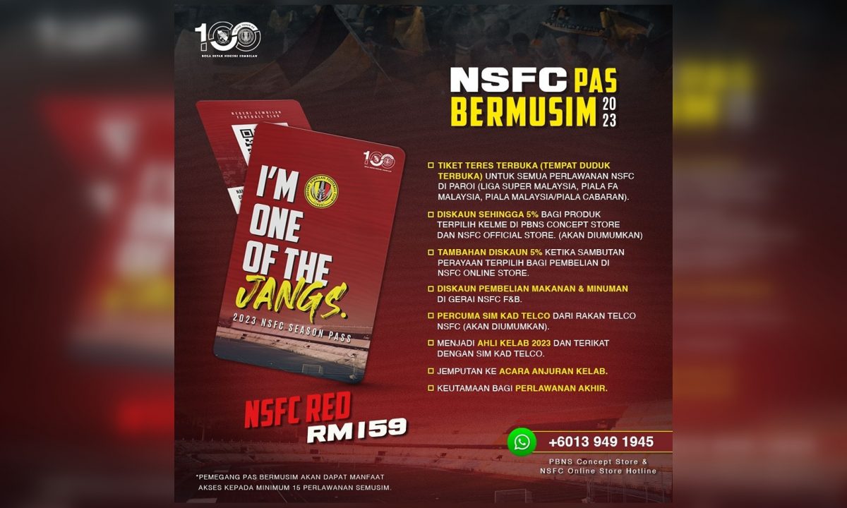 Pas Bermusim Negeri Sembilan FC Kategori Terbuka Dijual Pada Harga RM159 – Sukanz